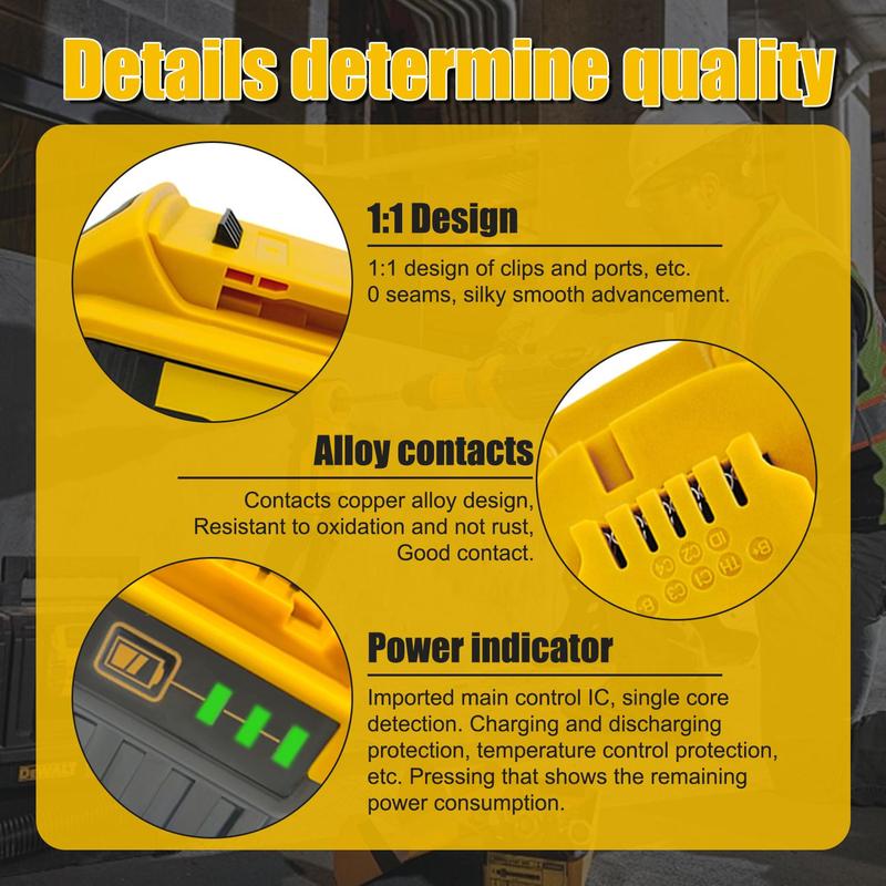 20V Max 8Ah Battery Replacement Compatible with DeWalt Power Tools High ...