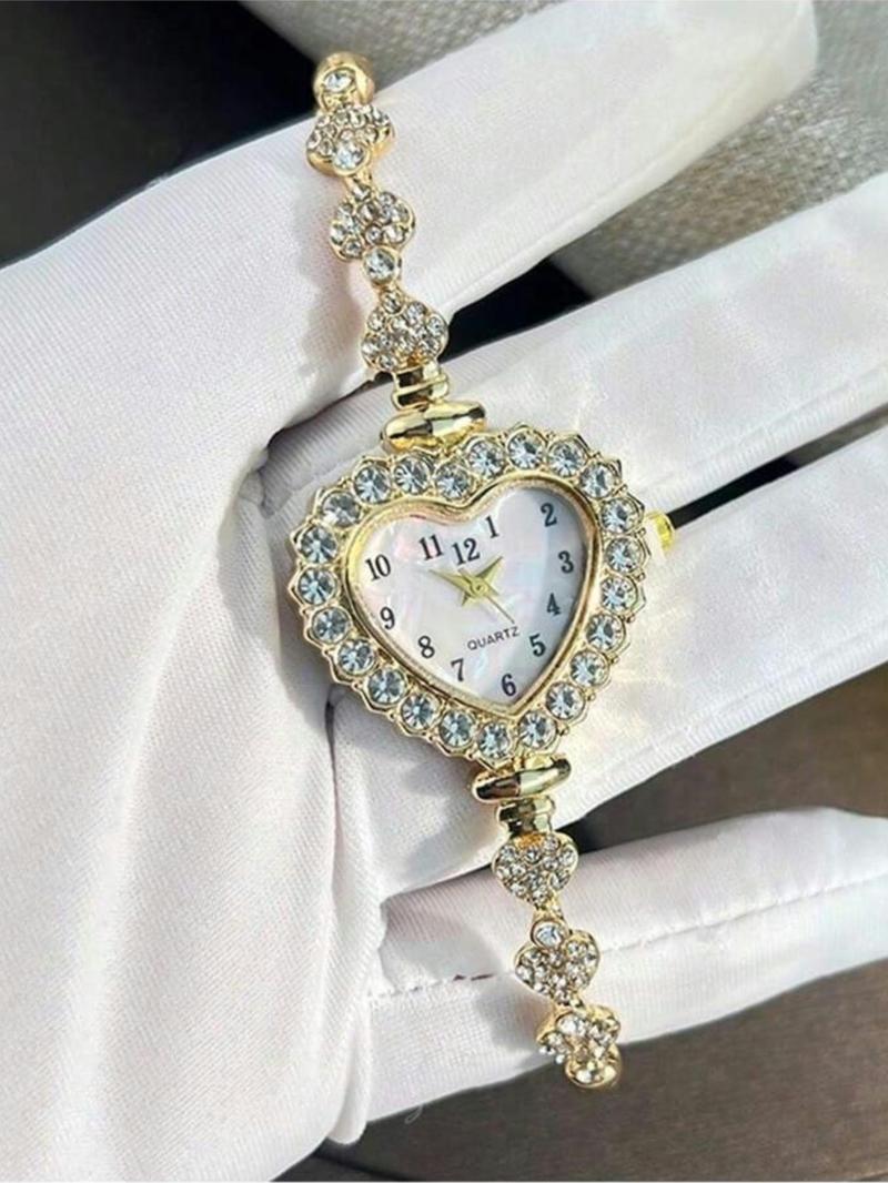 Women's Alloy Bracelet with Heart-Shaped Case, Arabic Numerals Dial ...