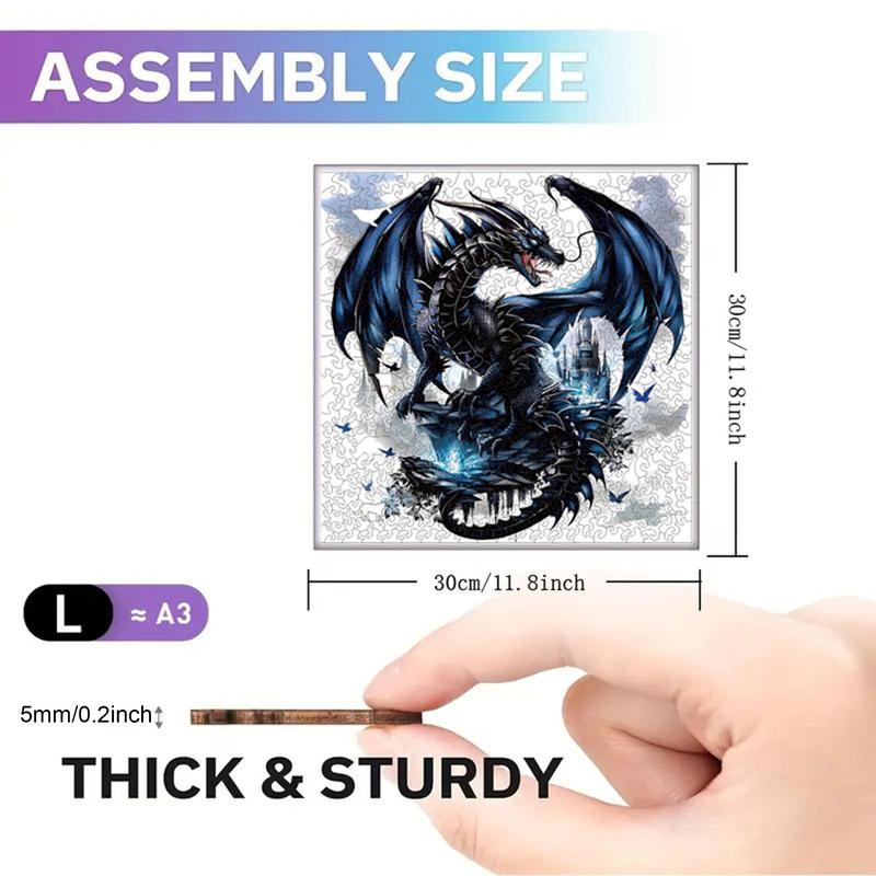 Flying Dragon Wooden Puzzle Frame Wall Art Decor, Unique Home ...