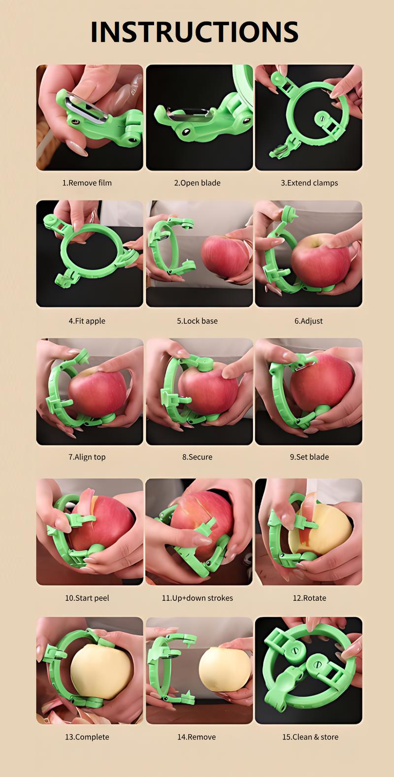 The Ultimate Rotary Peeler ABS + Stainless Steel Fruit Peeler for ...