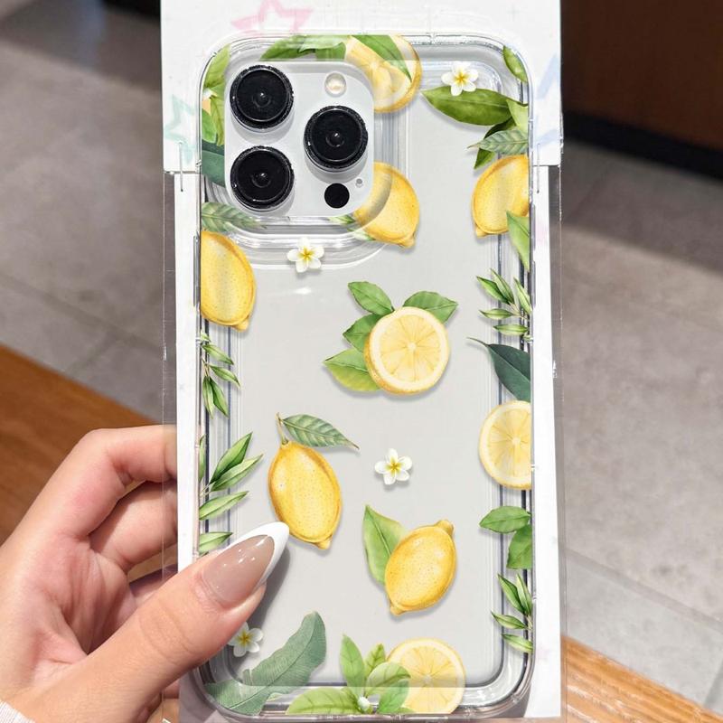Lemon Flower Pattern Anti-Drop Tpu Phone Case for Apple iPhone ...