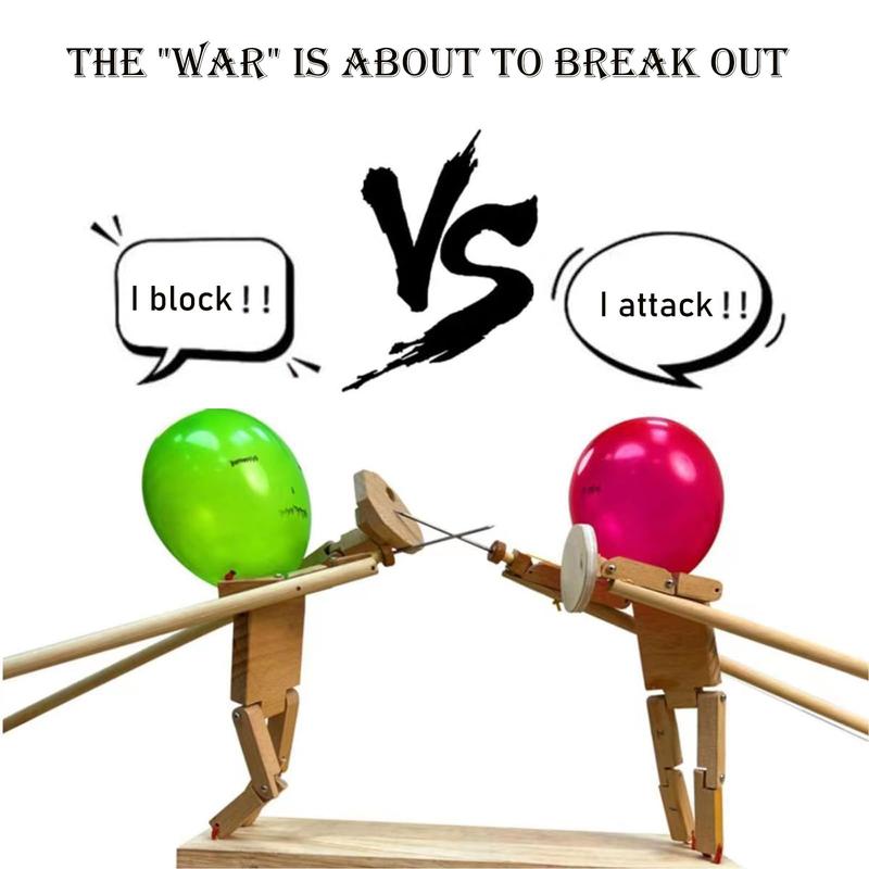 Balloon Bamboo Man Battle Handmade Wooden Fencing Puppets, Pre ...