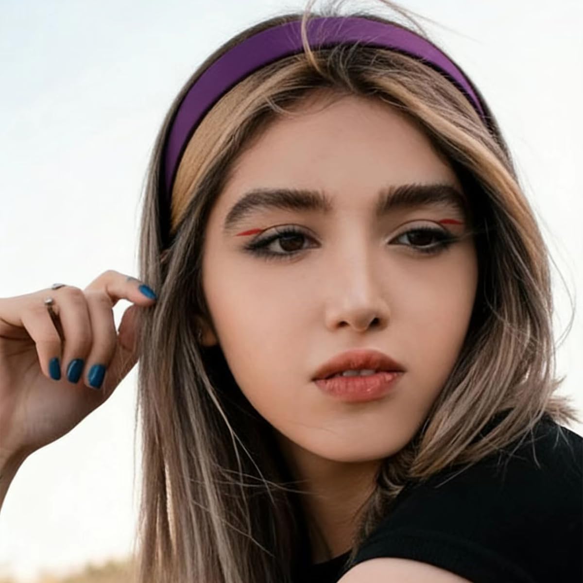 6 count Solid Headbands for Women Wide 1.2 inch DIY Plain Solid Hair ...