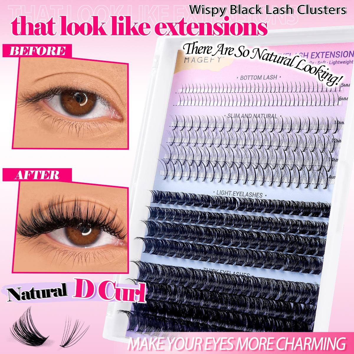 Individual False Eyelashes, Mixed 3 Styles with Bottom Lashes, DIY ...
