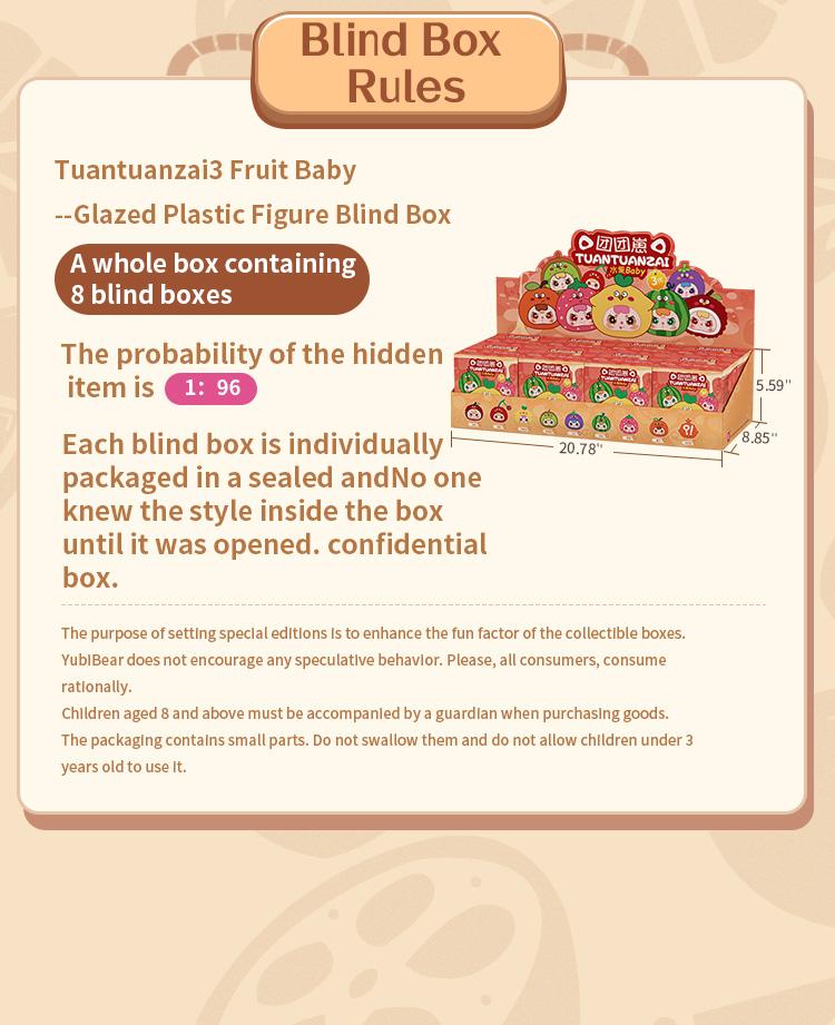 Tuantuanzai Fruit Baby Series Blind Box Vinyl Face PlushDoll, PVC ...