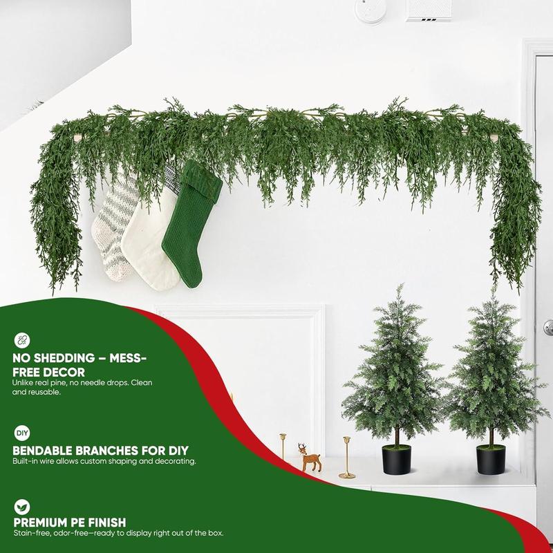 Two 6-Foot-Tall Christmas Wreaths, Realistic Pine & Artificial Cedar ...