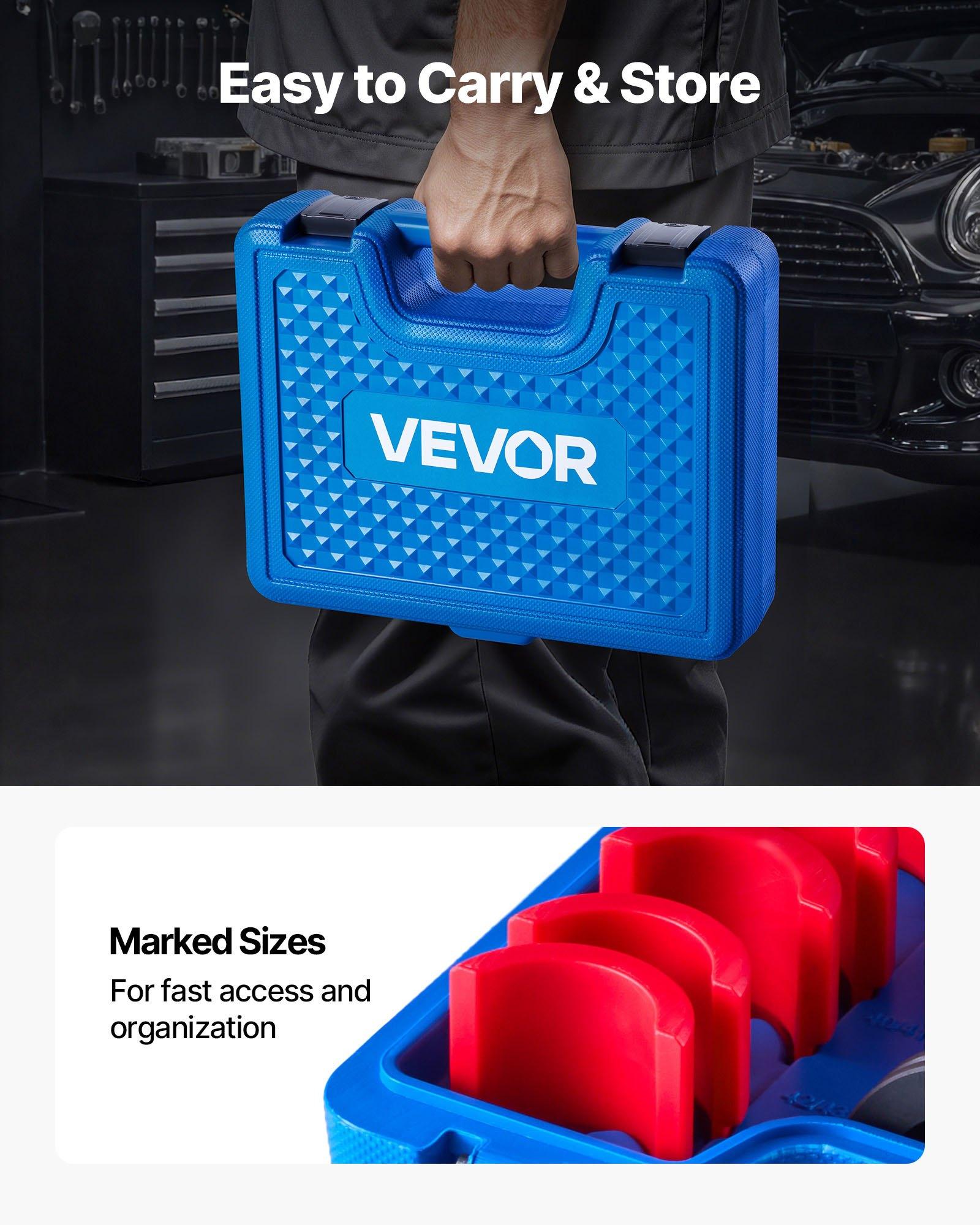 VEVOR Bearing Press Kit, 14 Pcs, Bearing Race and Seal Driver Set with ...