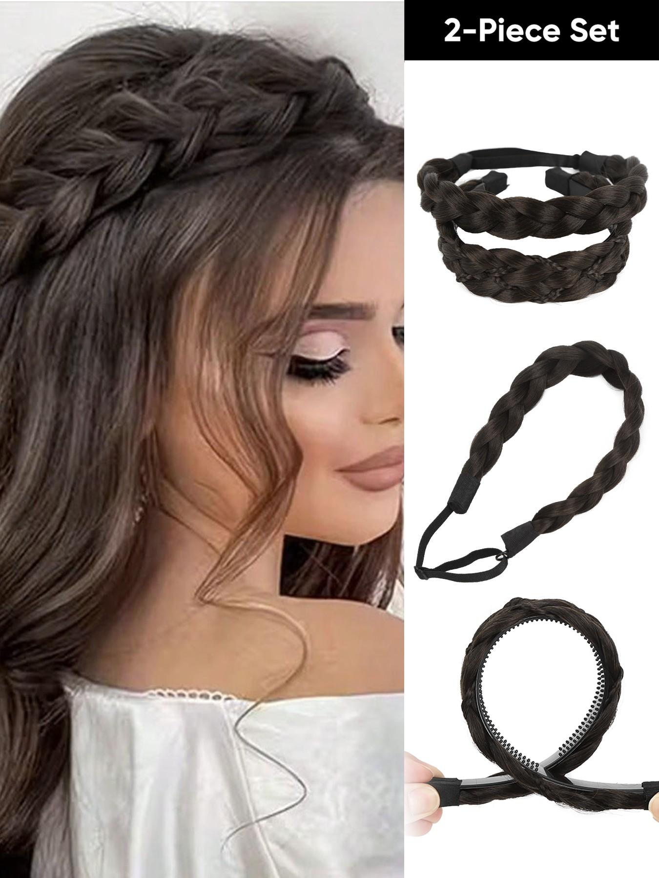 14Inch Elegant Braided Headband Set For Women Features A Braided ...