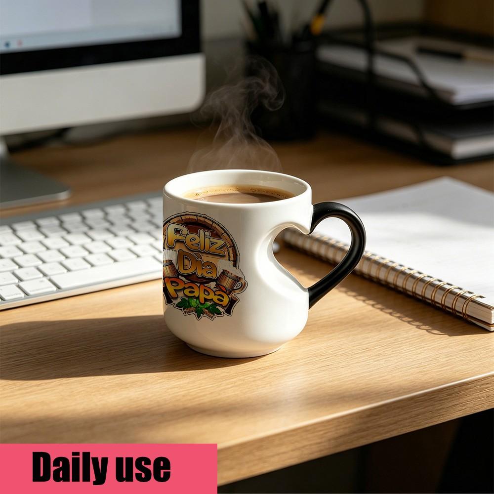 Magic Color Changing Coffee Mug, Heart Handle, Thermosensitive Ceramic ...