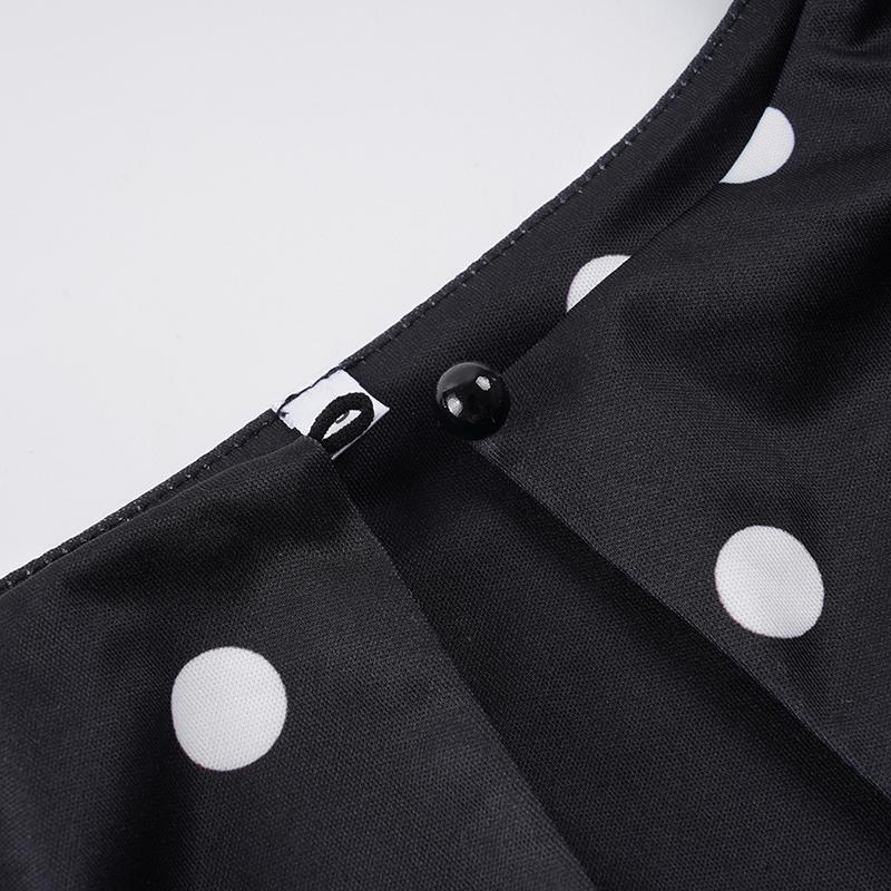 Sexy Series Water Drop Hollow Out Neck Polka Dot Print Sleeveless ...