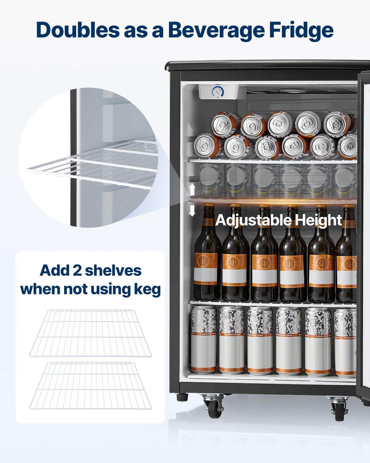 VEVOR Beer Kegerator, Single Tap Draft Beer Dispenser, Full Size Keg ...