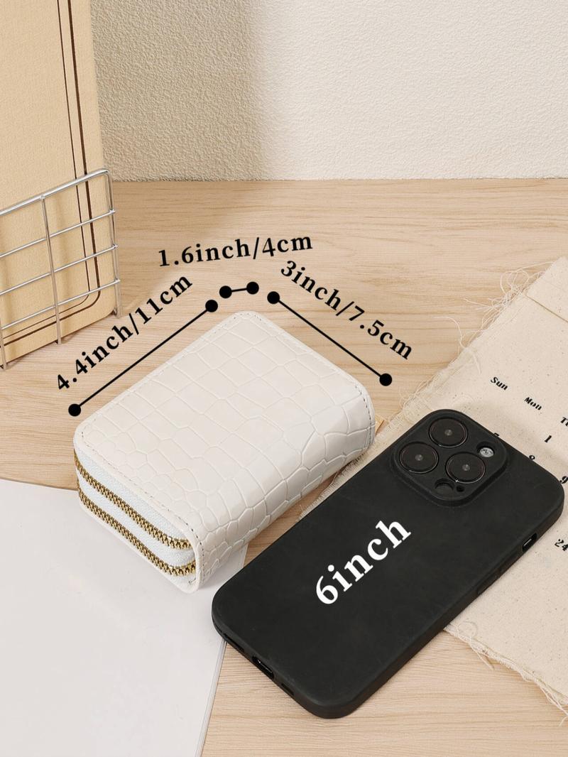 Fashion Leopard & Heart Pattern Card Holder, Casual Versatile Zipper ...