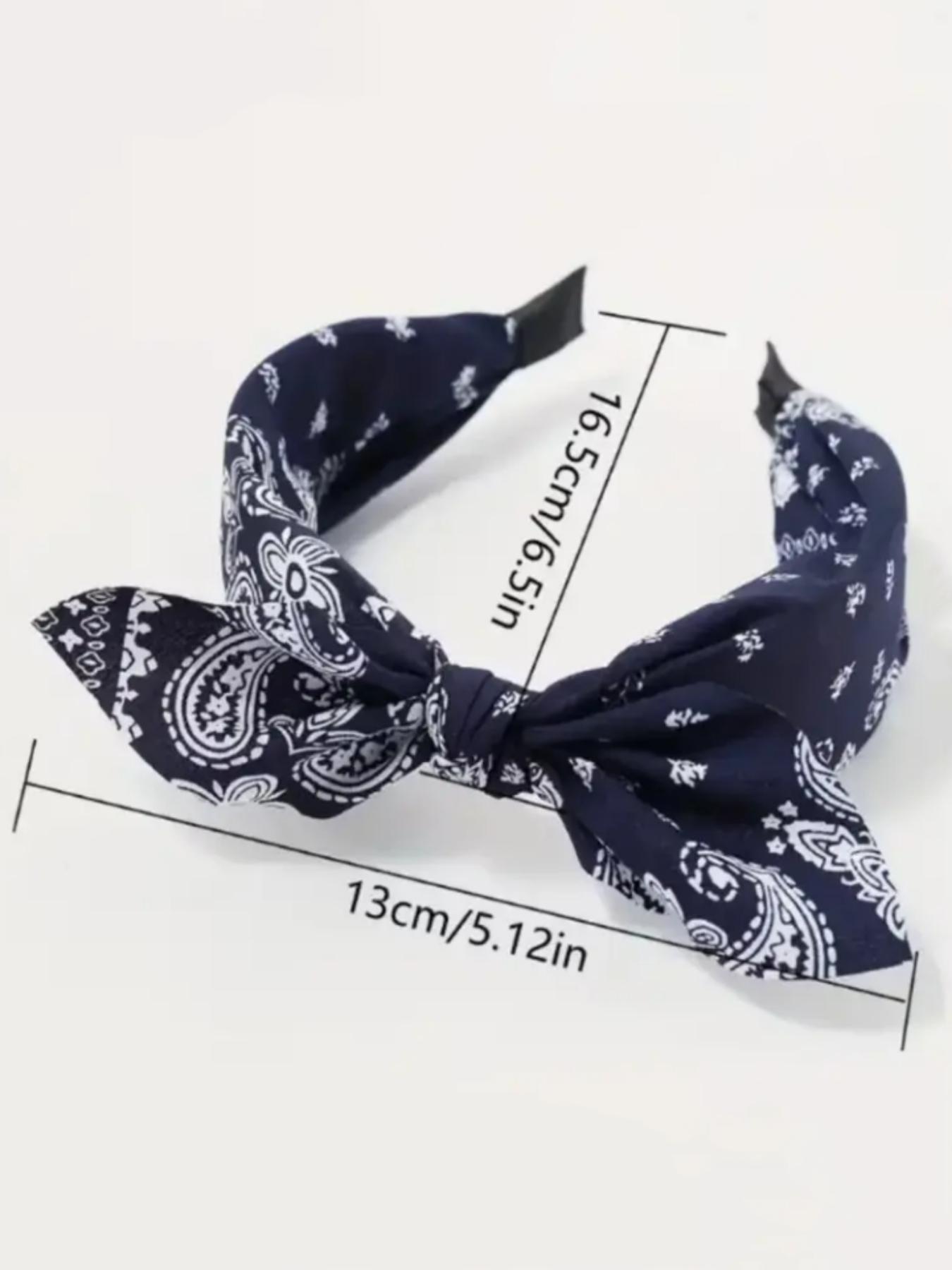 4Pcs Wide Non-Slip Stretchy Headbands for Women - Rabbit Ear Bow ...
