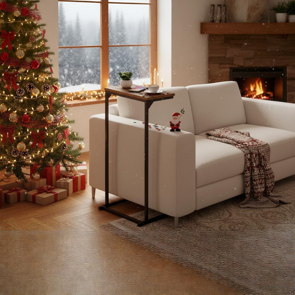 C Shaped End Table, Tv Tray, Small Side Table, 28.7 inch Tall Couch ...