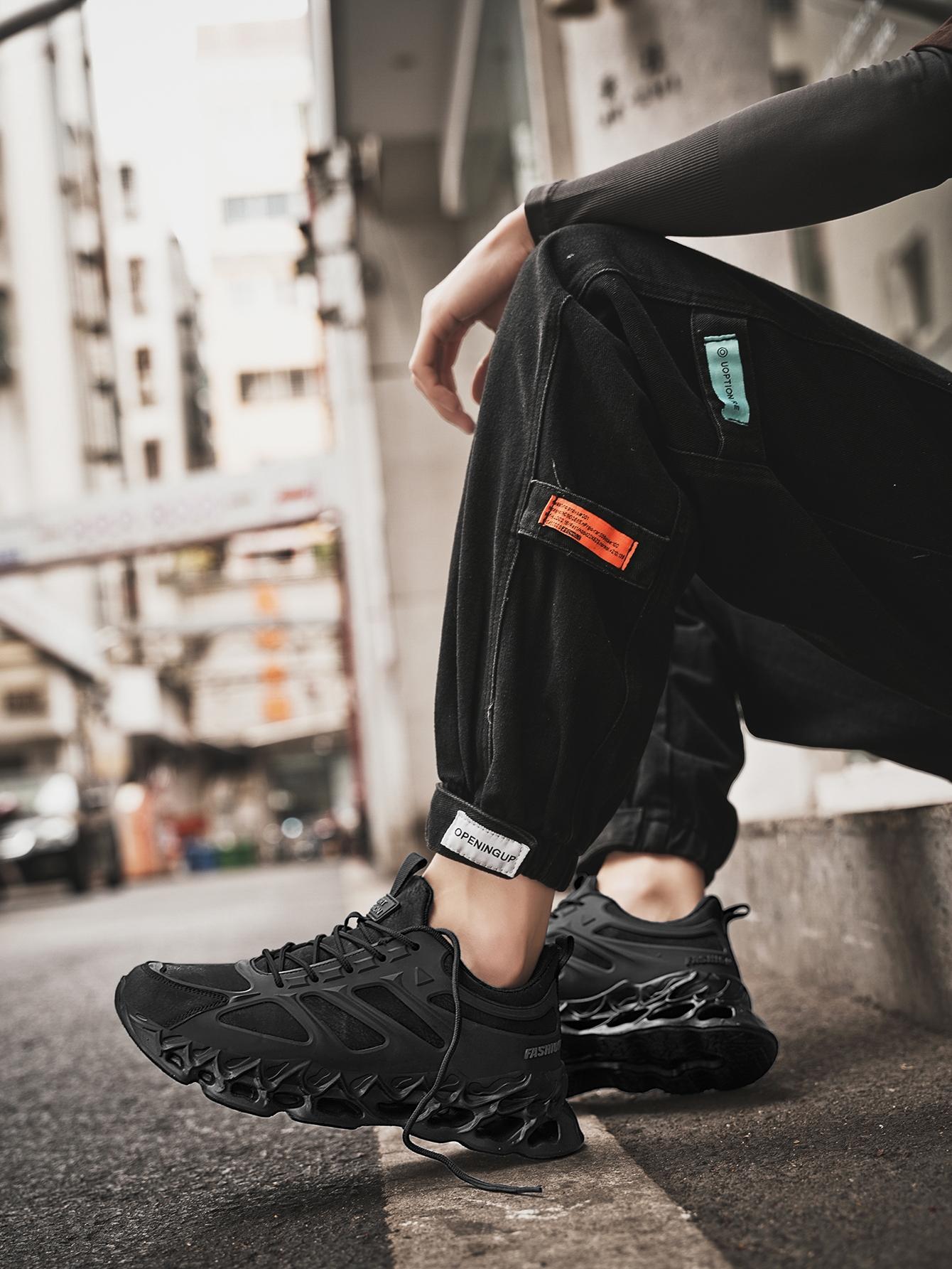 Men's Blade Sole Breathable Sneakers, Sports Training Shoes, Shock ...