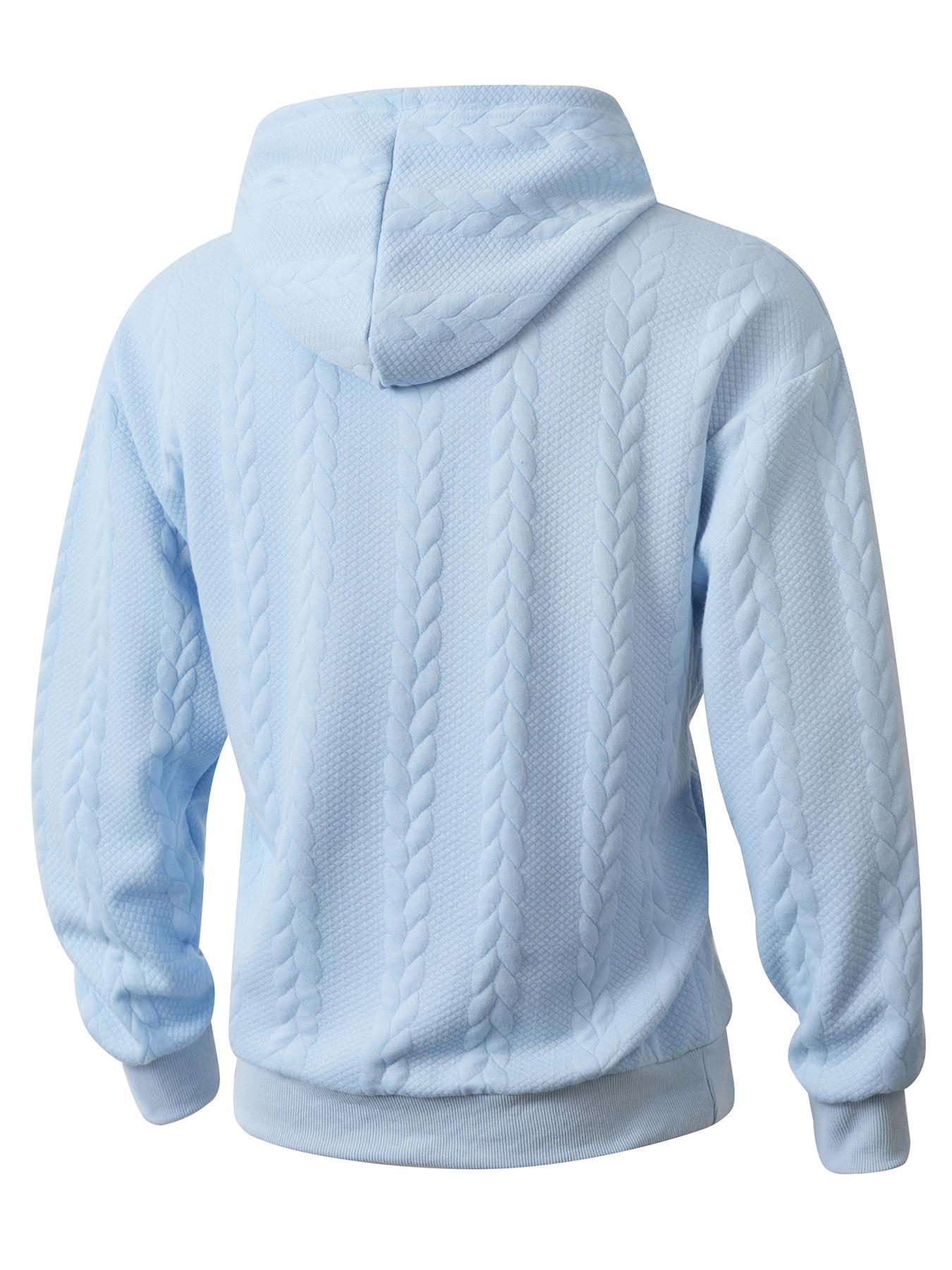 Men's Fall Winter Outfits Knitted Hoodie with Drawstring Design for ...
