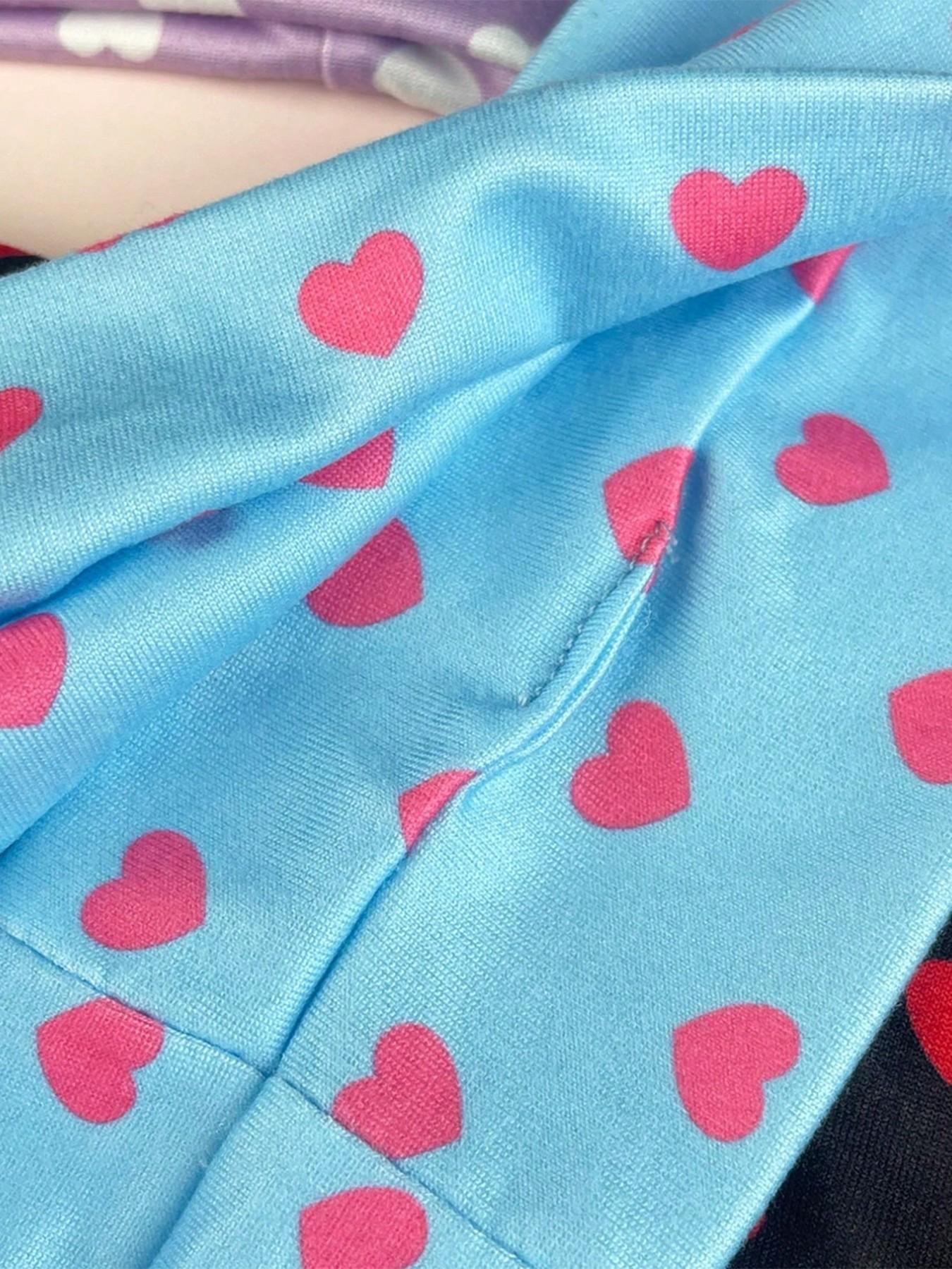 Women's Heart-Shaped Polka Dot Button Headband, Retro Color-Blocked ...