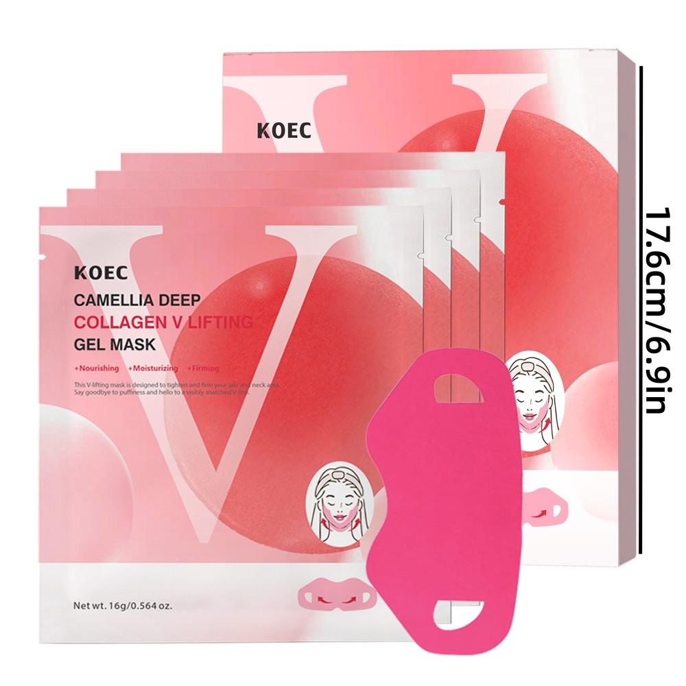 Camellia Collagen V Face Mask 4 Pcs, Collagen Face Masks, Lifting Gel ...