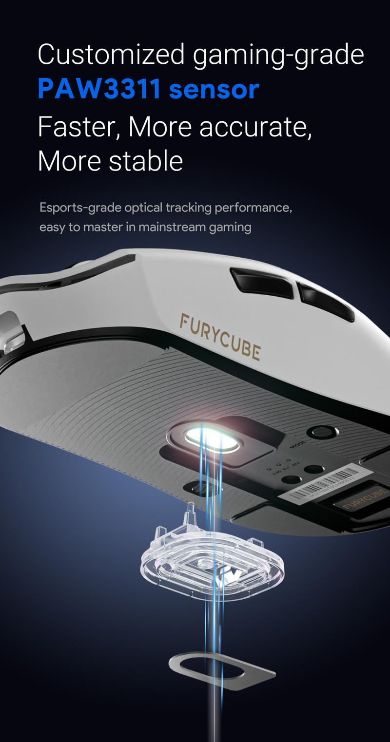 FURYCUBE G9 PRO PAW 3311 Sensor Wireless Built-in Display Screen Gaming ...