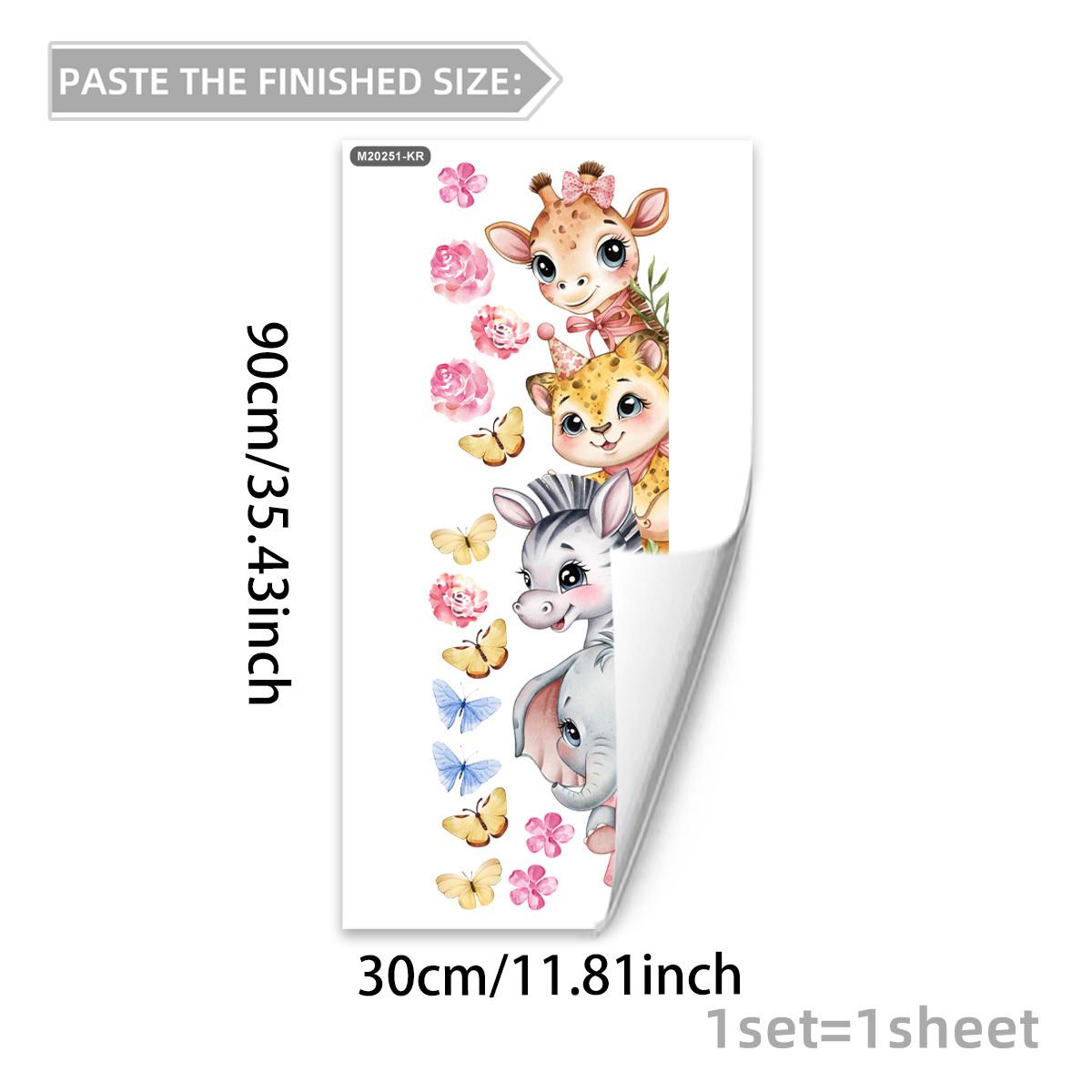 A (30*90cm) giraffe and butterfly 2D flat wall sticker, home decoration ...