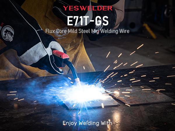 YesWelder E71T-GS Gasless Flux Core Welding Wire | 2LB Spool .030"/.035 ...