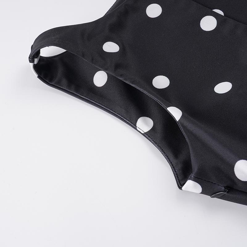 Sexy Series Water Drop Hollow Out Neck Polka Dot Print Sleeveless ...