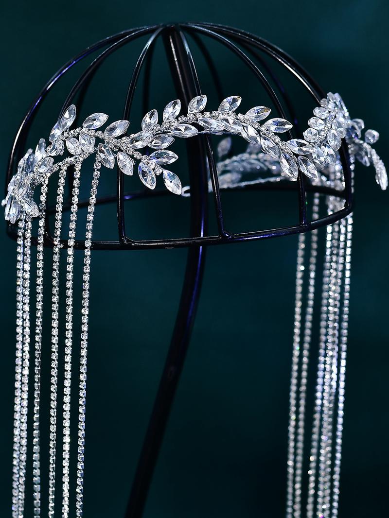 Luxurious Rhinestone Hairband, Elegant Bride Headpiece, Faux Fur Party ...