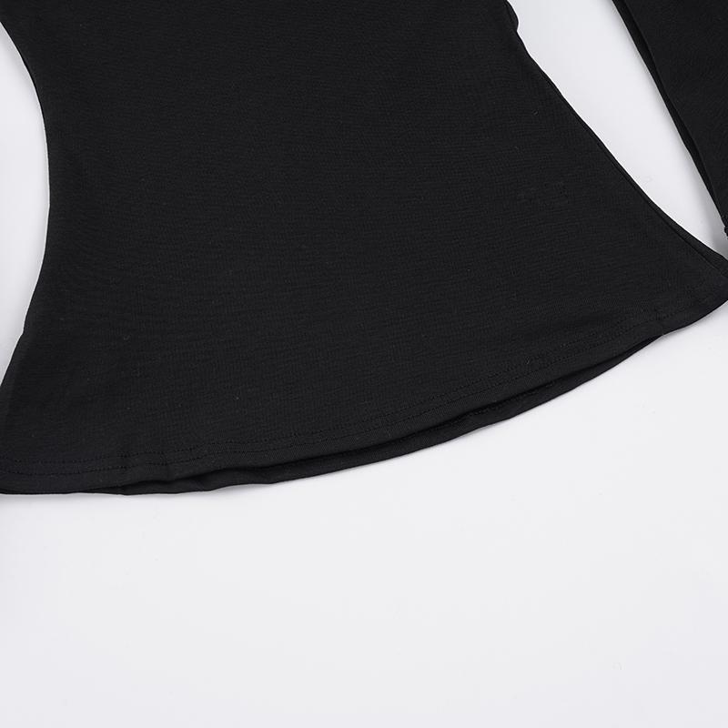 Women's Lace Patchwork One Shoulder Slim-Fitting Top, Plain Blouse for ...