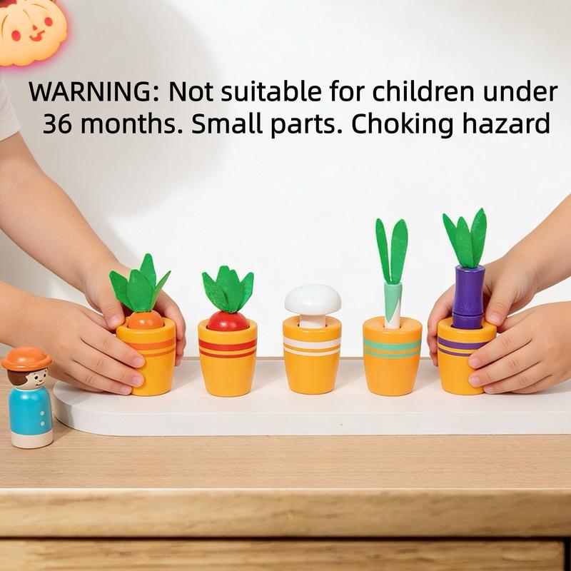 Wooden Flower Pot Matching Game Set, Interactive Planting Simulation ...