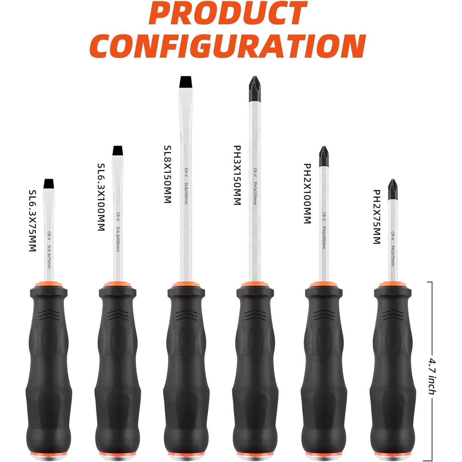 Sets Kit 6-, Professional Cushion Grip Insulated Tip Electrician Kits ...