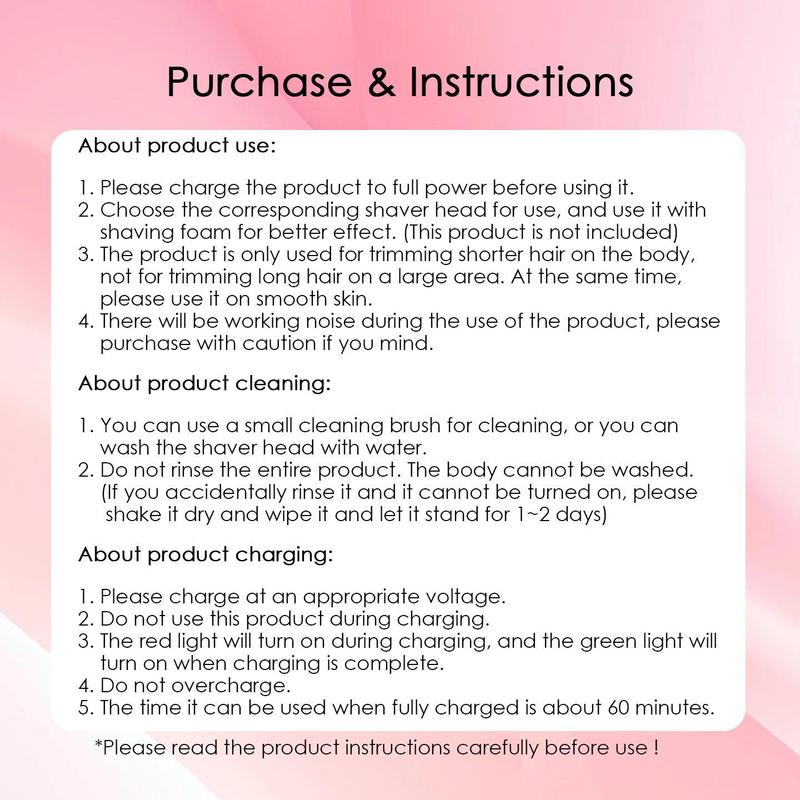 Bikini Trimmer & Body-Facial Shaver - Rechargeable Dual-Head Electric ...