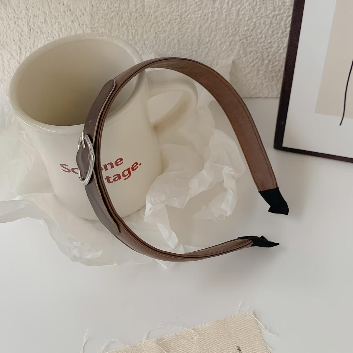 Artificial Leather Heart Shaped Headband, Non Slip Wide Hair Band with ...