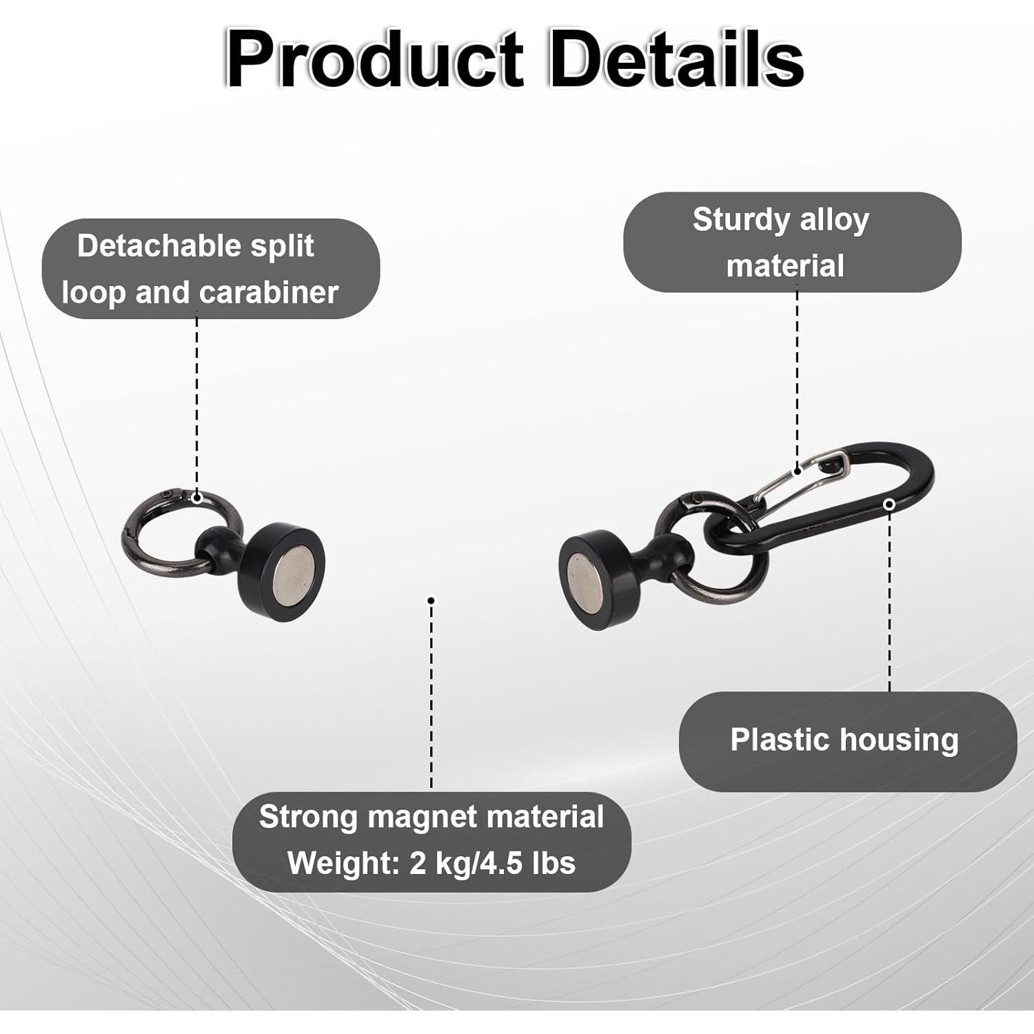 3 count Quick Release Keychains, Heavy Duty Detachable Swivel Clip ...