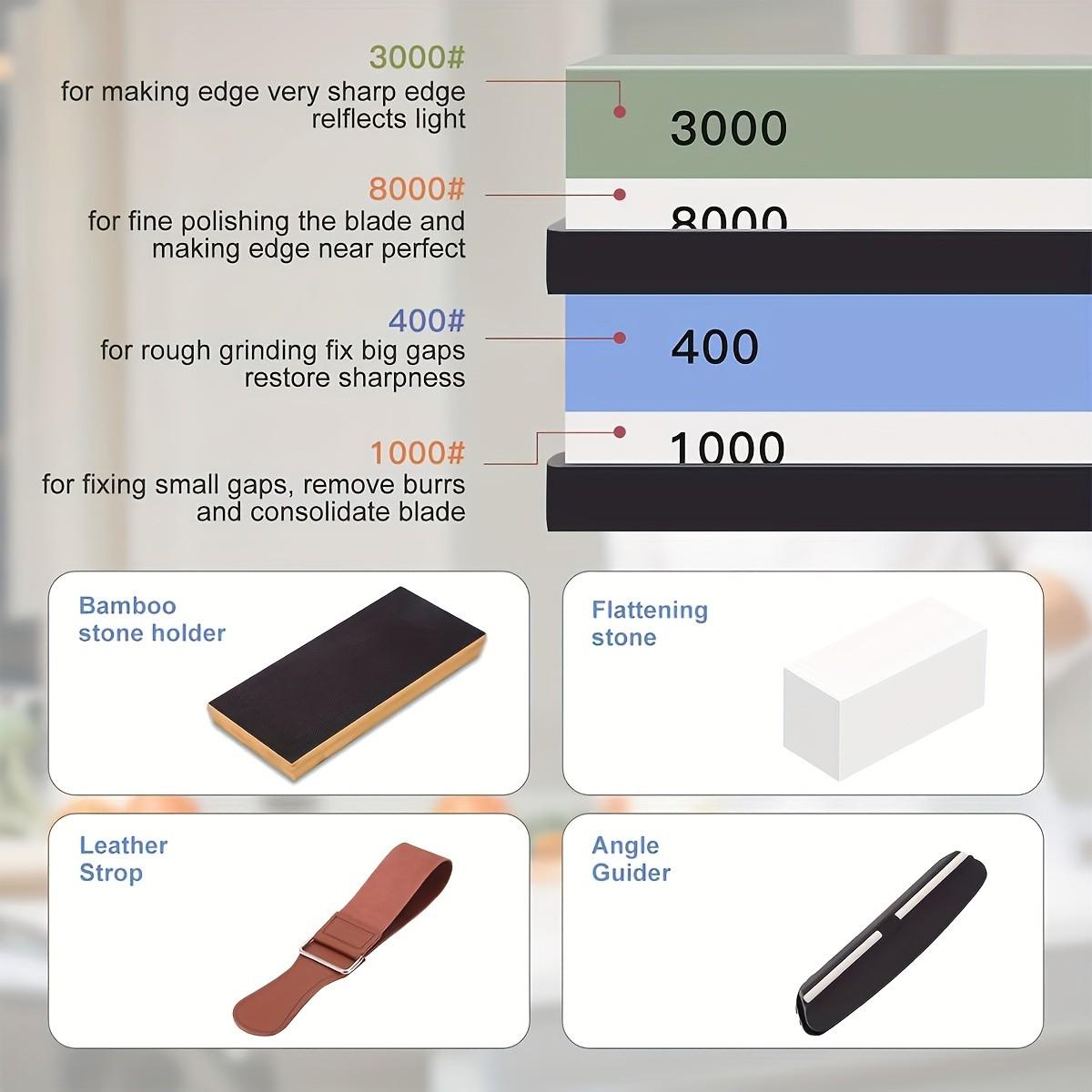 6Pcs Professional Whetstone Knife Sharpening Stone Set, 400/1000 & 3000 ...