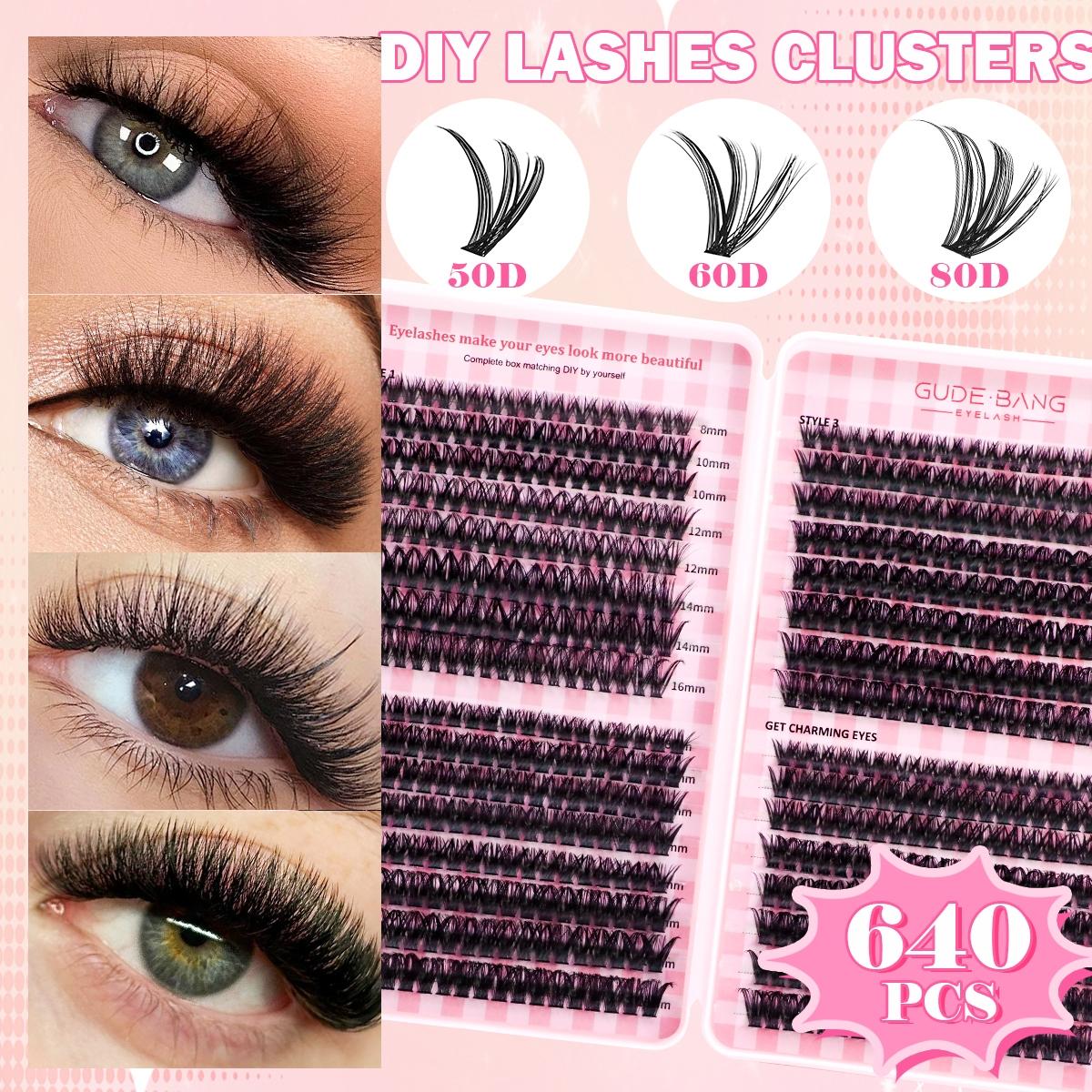 DIY eyelash extension kit, 640PCS 50D+60D+80D style, including false ...