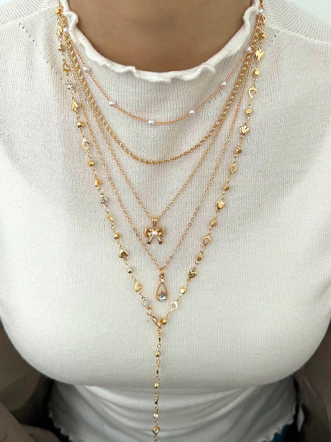 Elegant Y-Shape Necklace Set, Layered Necklaces, Trendy Jewelry ...