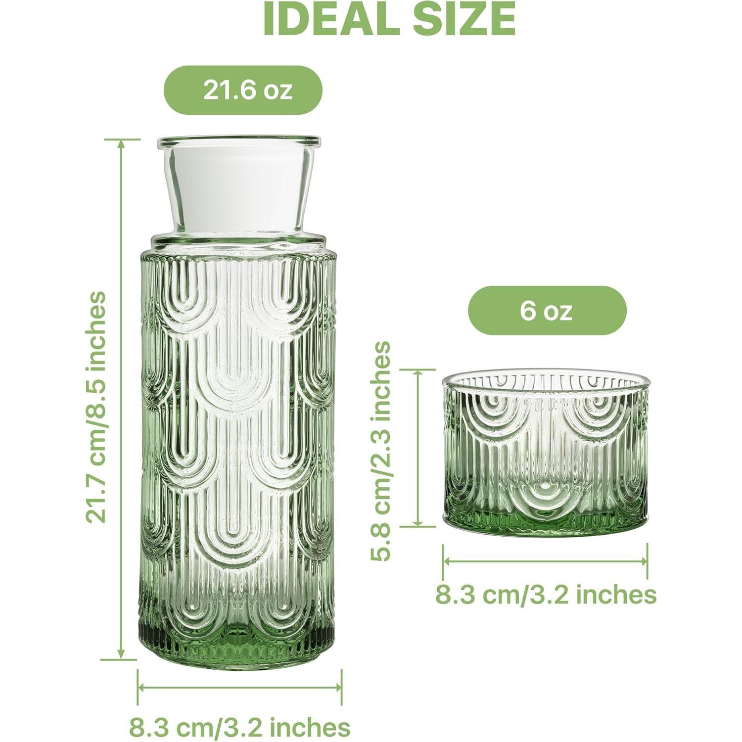 Bedside Water Carafe and Glass Set, Mouthwash Dispenser for Bathroom ...