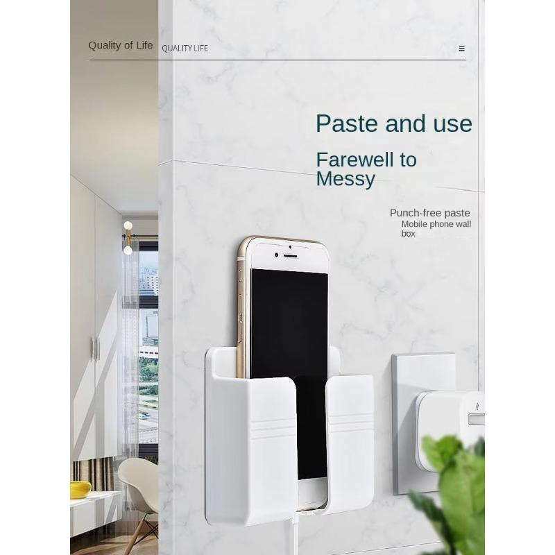 Wall Mount Phone Holder with Data Cable Storage - 2 Pcs - TikTok Shop