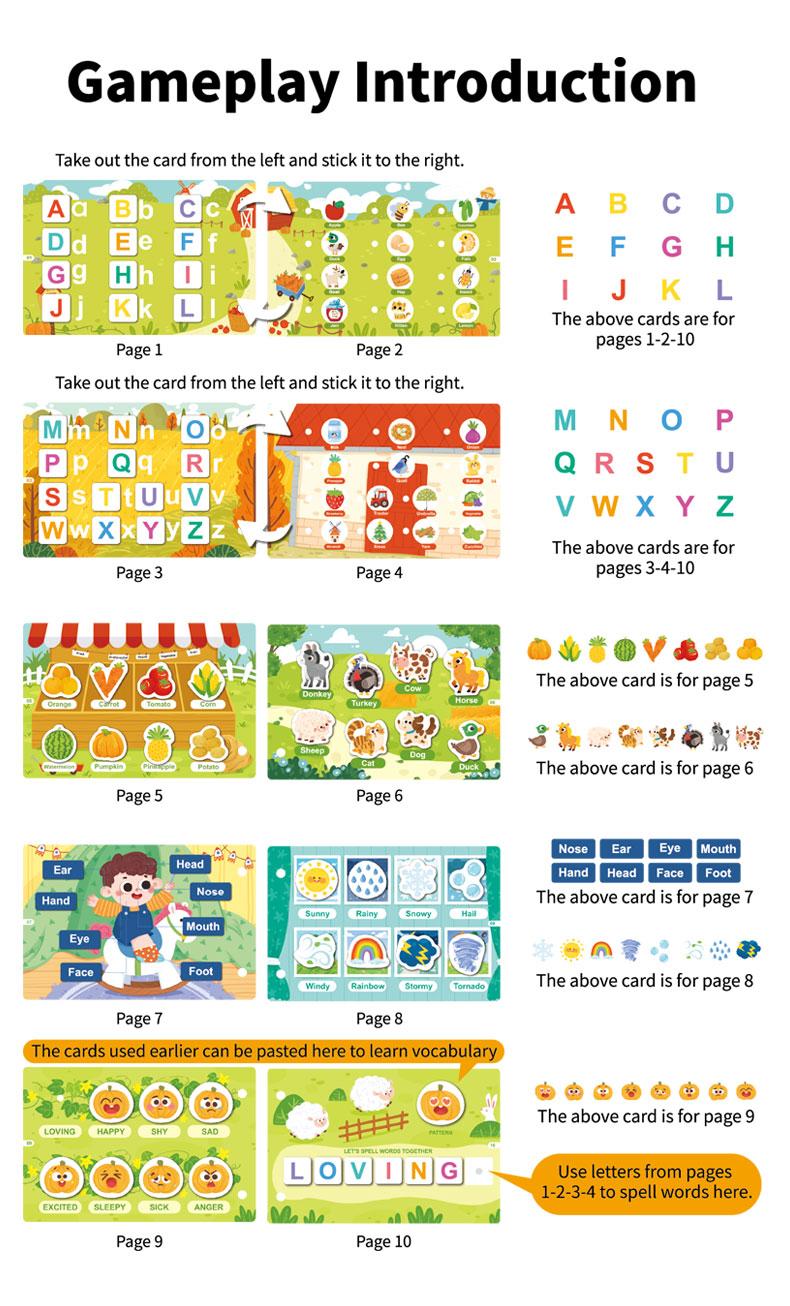 alphabet busy book, 1 counts educational sensory busy book, learning ...
