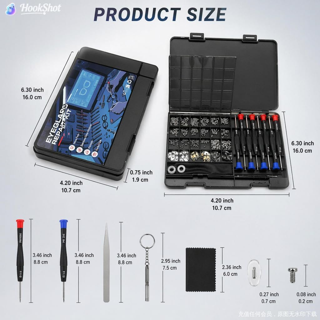 37 count Glasses Repair Kit for Eyeglasses Sunglasses, Small Screws ...