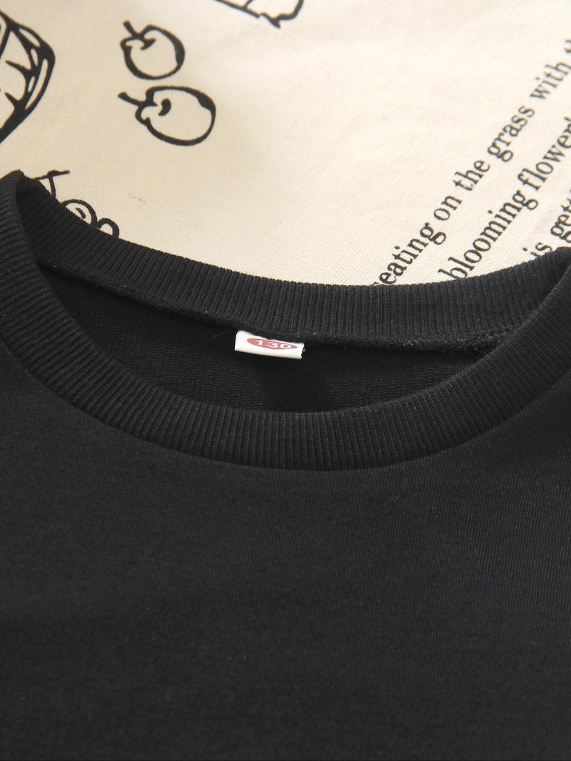 Super trendy unisex black crewneck! "SAJA BOYS" cartoon group print ...