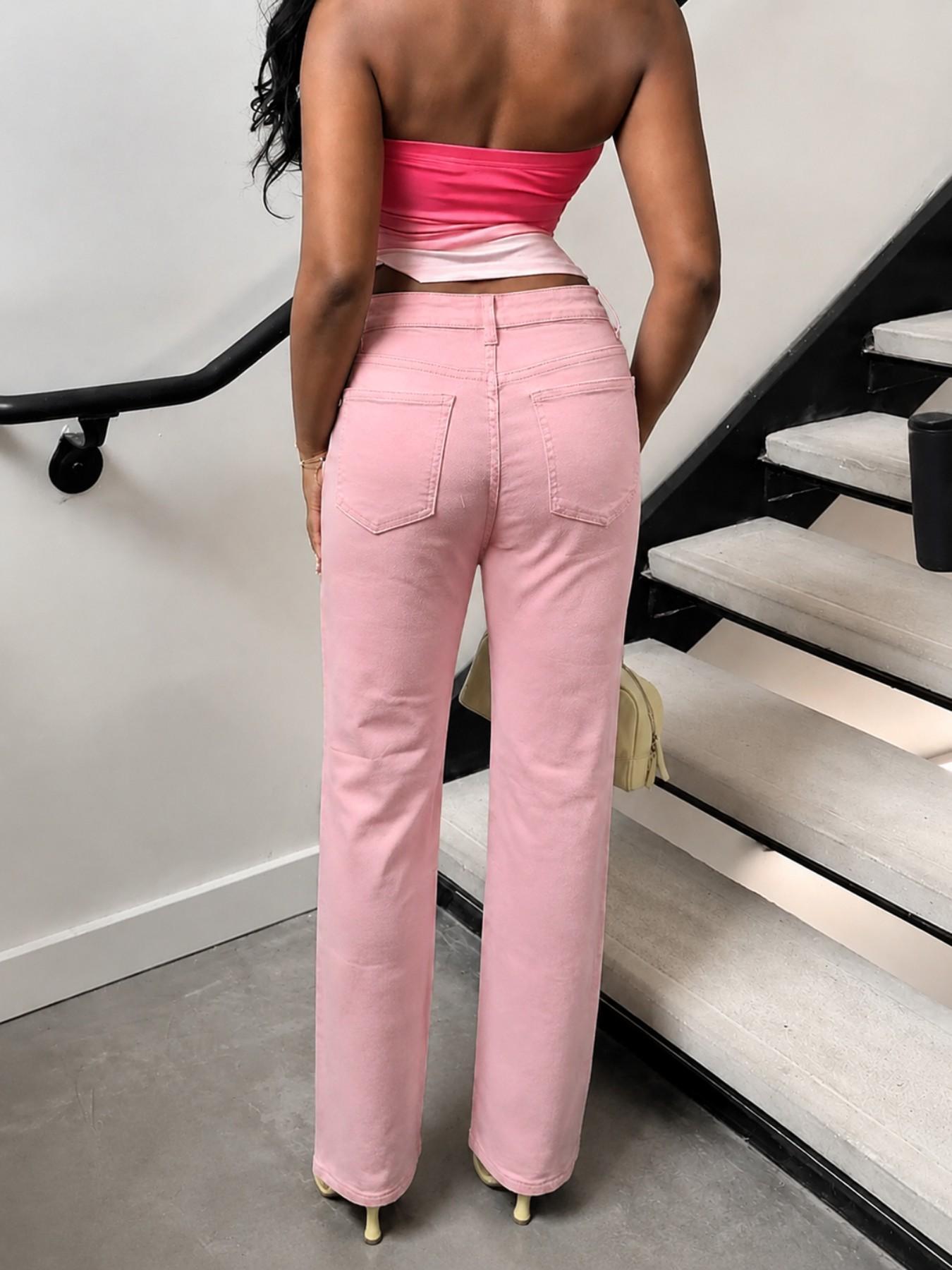 Fashion Women's Comfortable Wide-Leg Denim Jeans, Casual Loose-Fit ...
