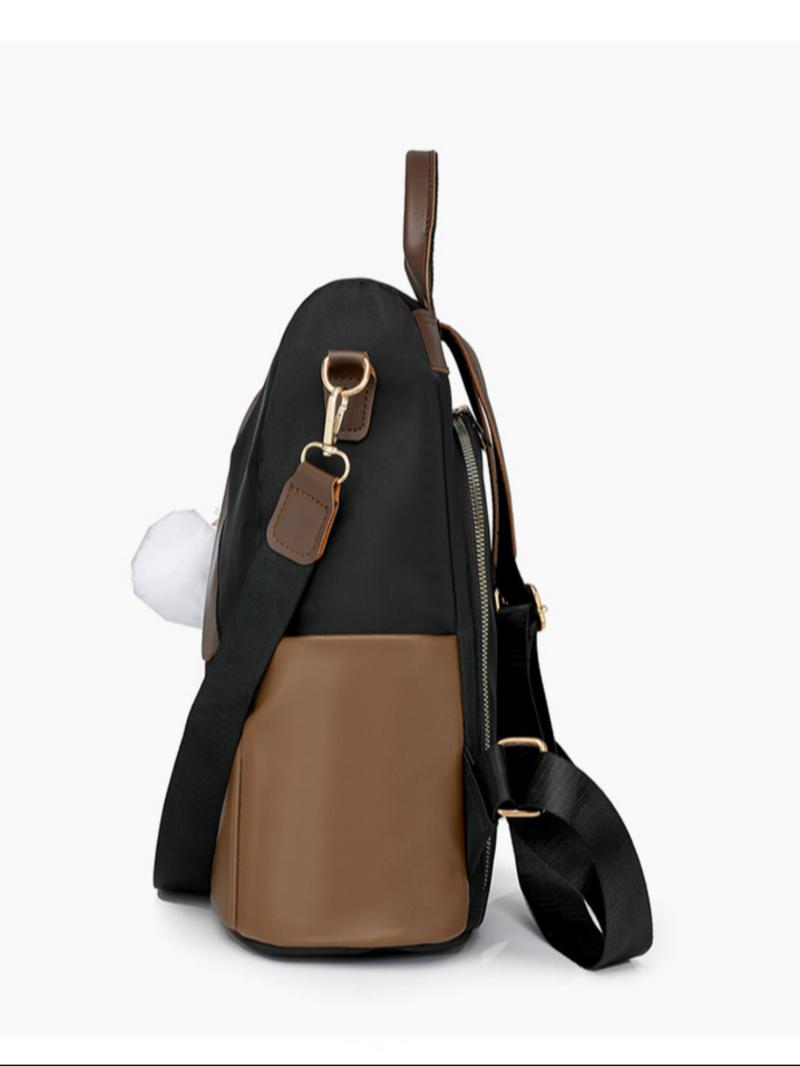 Women's Colorblock Anti-Theft Backpack, Geometric Patchwork Design ...