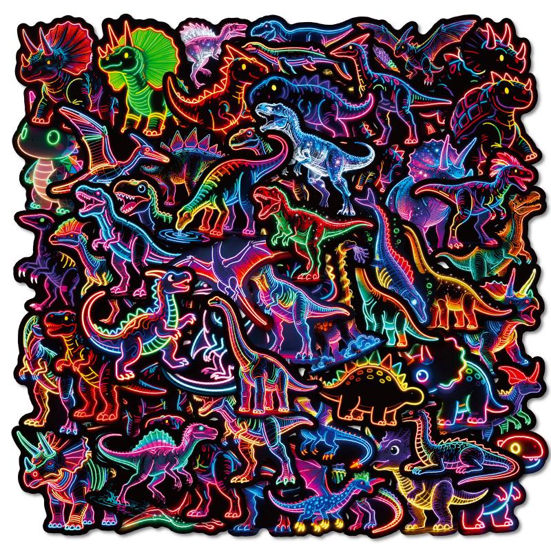 56 Neon Colorful Retro Dinosaur Graffiti Stickers for Creative Crafts ...