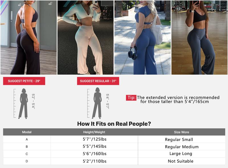 RICH BRIA Women’s Solid Wide Leg Yoga Pants Soft Motion Straight Leg ...