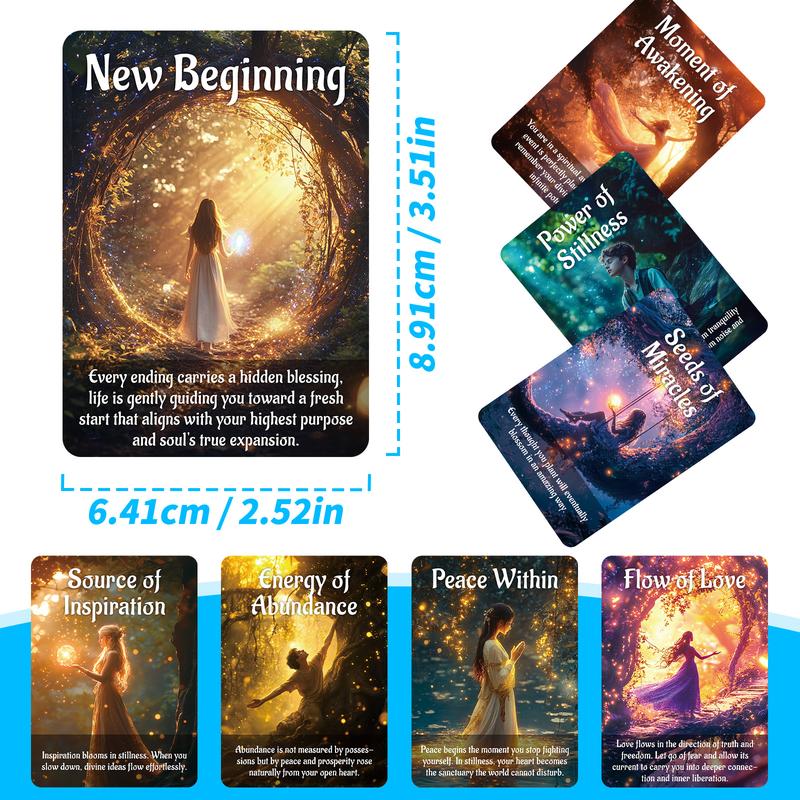 50 mysterious magical forest witch oracle card set, tarot cards for ...