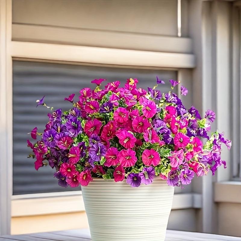 8 Bundles of Artificial Flowers, Artificial Flower Set, Plastic Faux ...