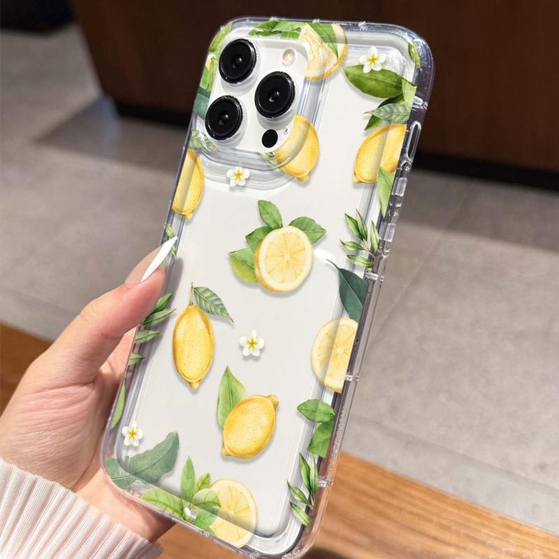 Lemon Flower Pattern Anti-Drop Tpu Phone Case for Apple iPhone ...