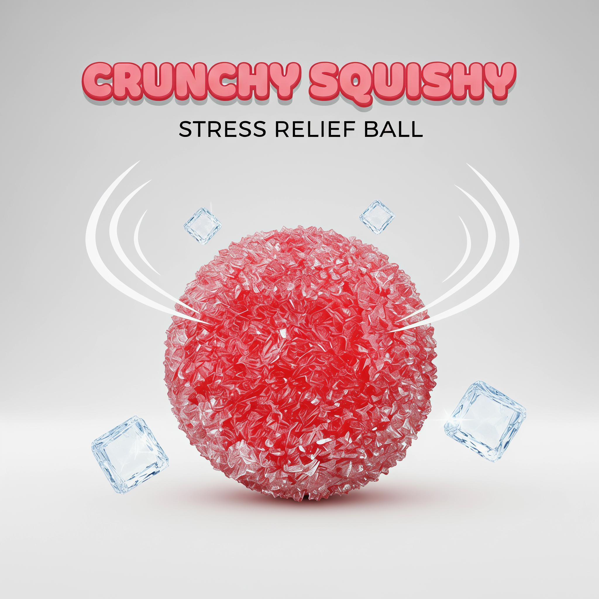 Crystal Bead Ice Cube Slow Rising Squishy, Soft Squeeze Stress Ball ...