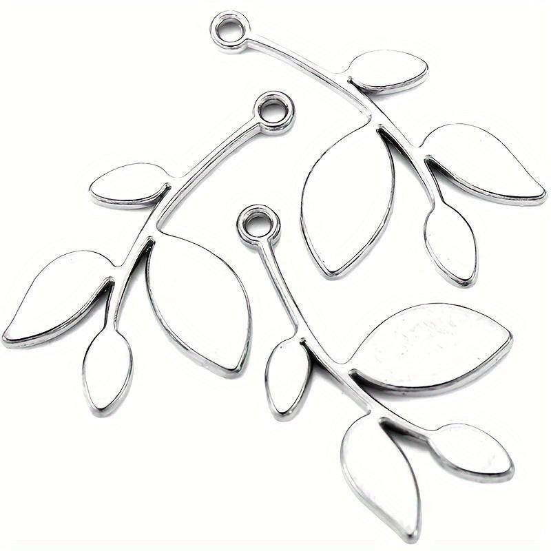 50pcs Leaf Alloy Accessories Fall Series Vintage Leaf Pendants Charms ...